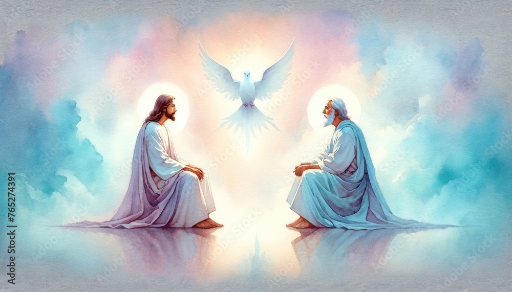 The Holy Trinity: the Father, the Son, and the Holy Spirit. Digital ...