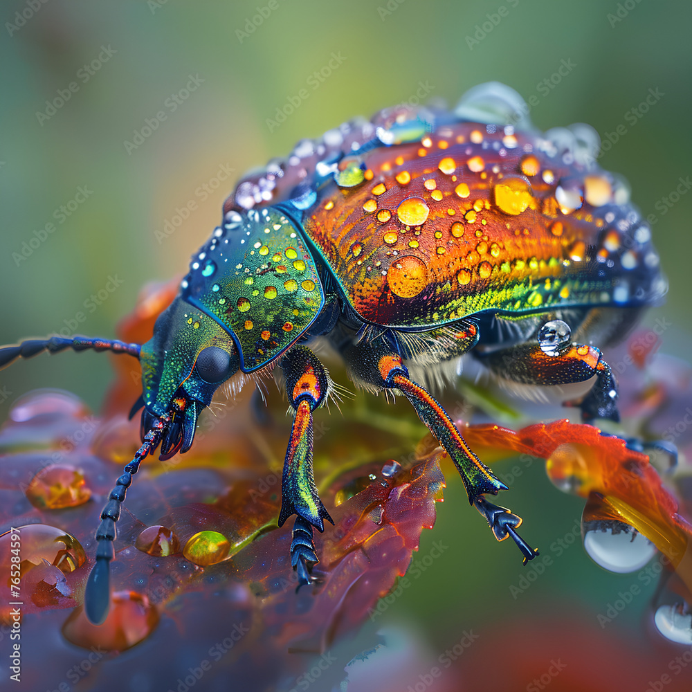 state potato beetle, Photo of a vividly marked Jewel beetle, with ...