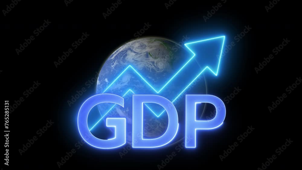 GDP Growth concept. domestic financial growth charts, global economy, national budgets, GDP ...