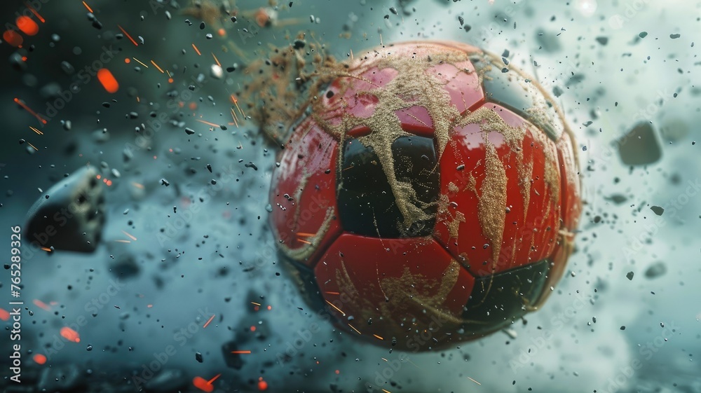 Dynamic soccer ball with explosive impact - A vibrant soccer ball ...