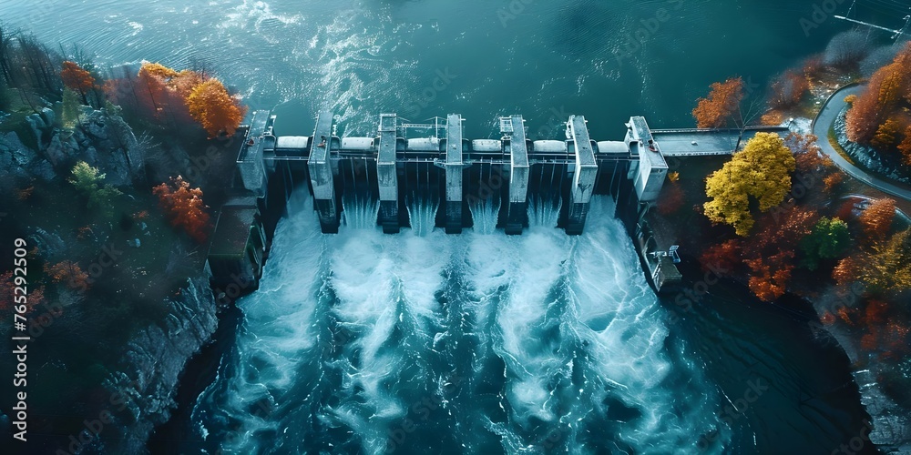 Hydroelectric power plant harnessing water flows for clean energy ...