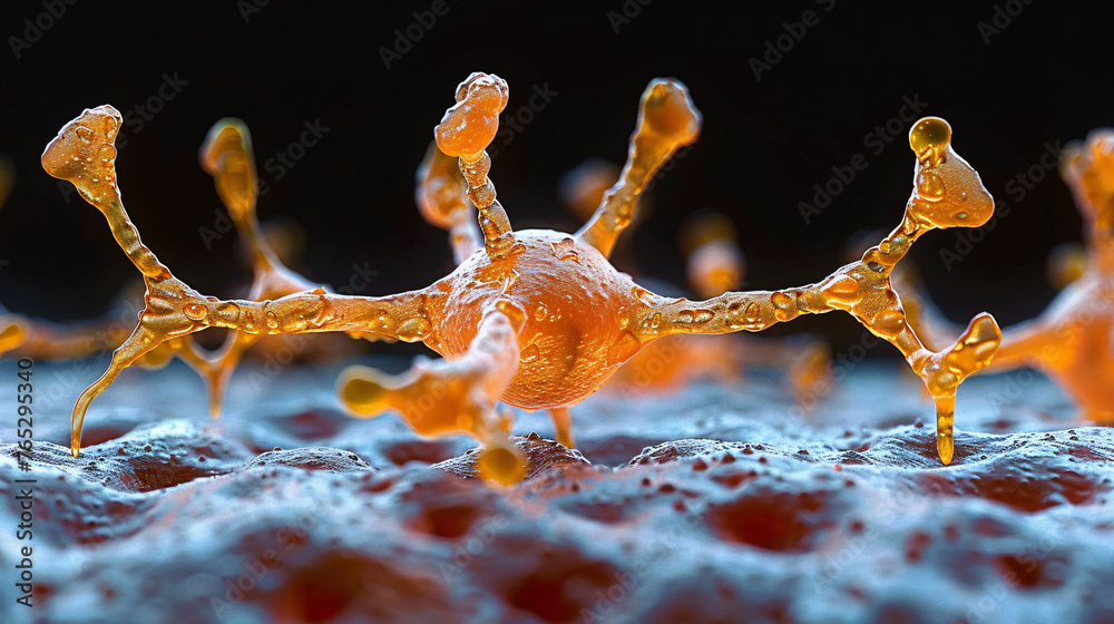 Microscopic fungi spores captured in detail, signifying scientific ...