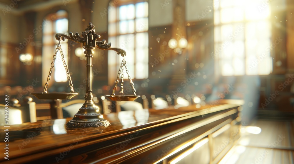 Judge gavel and Scales of Justice in the Court Hall. Law concept of ...