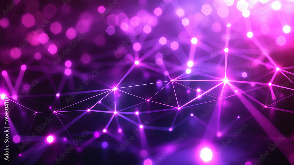 Abstract grid pattern with purple and violet light wave technology ...