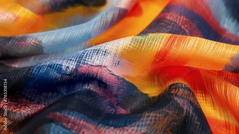 A fabric swatch exhibits the effects of digital dye sublimation ...
