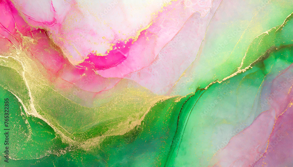Abstract pink and olive green liquid marble texture background ...