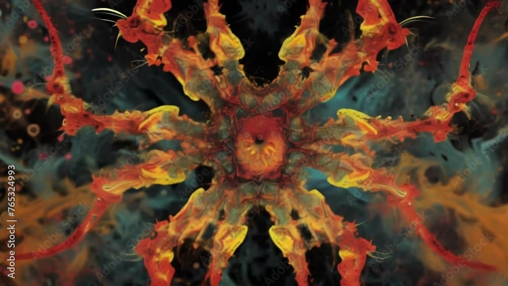 A contrasting image of a single perfectly symmetrical alien lifeform ...