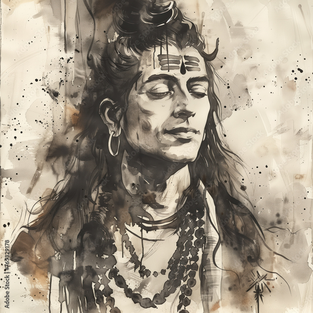 Lord Shiva, Hindu God, Generative AI Stock Illustration | Adobe Stock