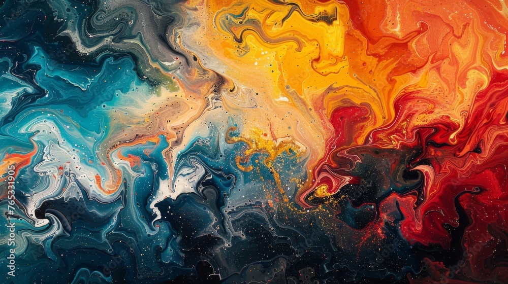 Striking abstract painting concept conveying the consequences of global ...