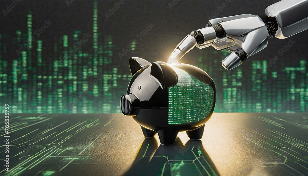 The illustration of an Artificial Intelligence hand in humanoid shape ...