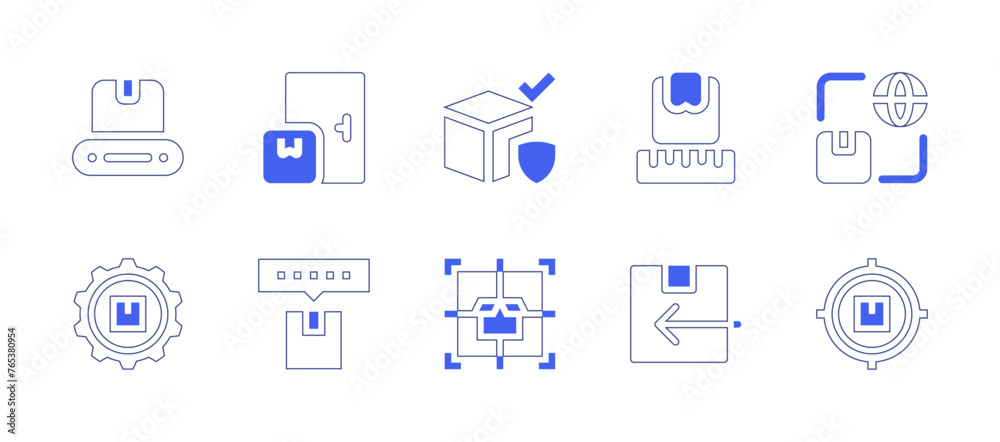 Logistics icon set. Duotone style line stroke and bold. Vector ...