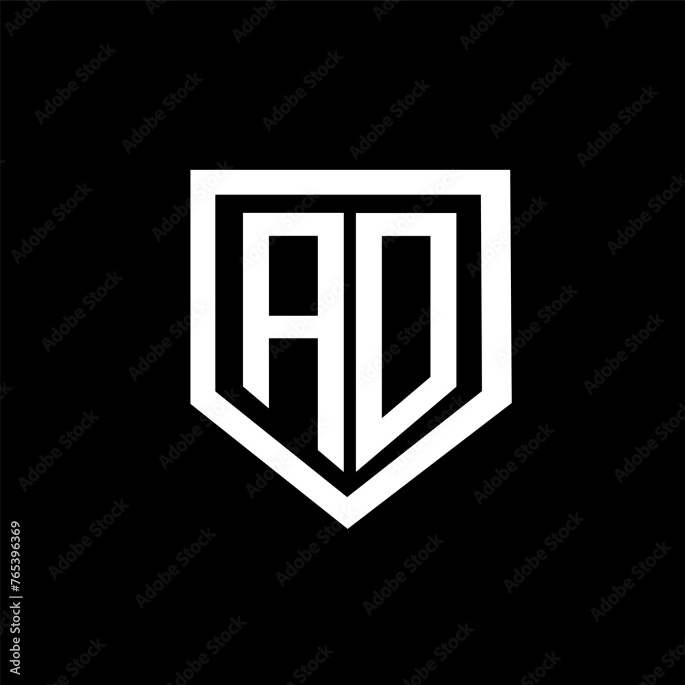 AO letter logo design with black background in illustrator. Vector logo ...