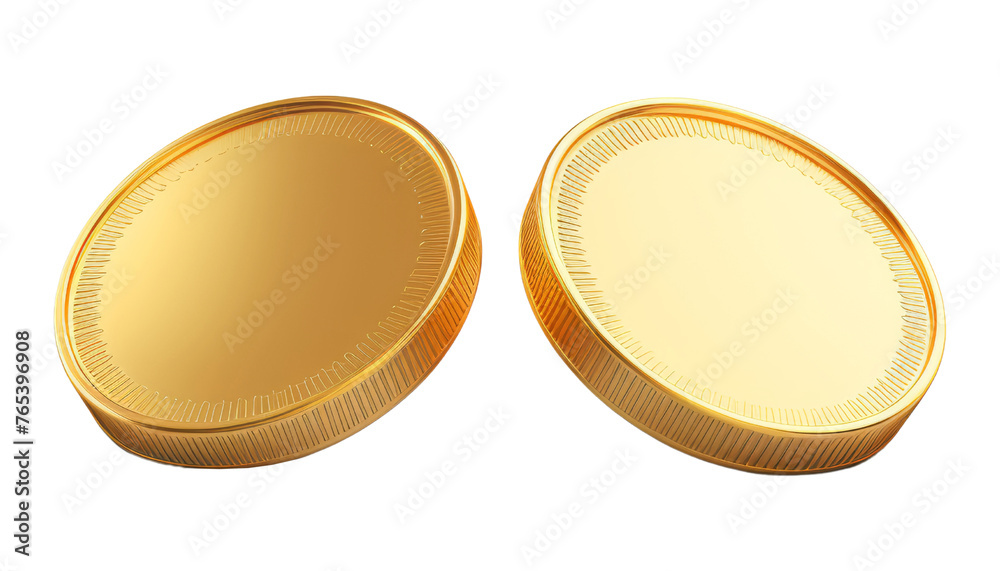 gold coin isolated on transparent background cutout Stock Illustration ...