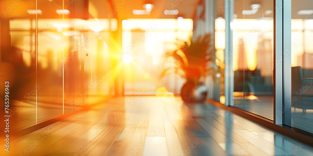 Beautiful blurred background of a light modern office background and ...