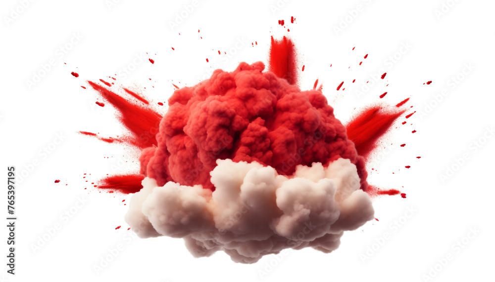 red explosion of fire isolated on transparent background cutout Stock ...