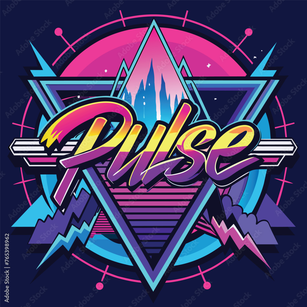 Pulse Typrography vector t-shirt design with graffiti style Stock ...