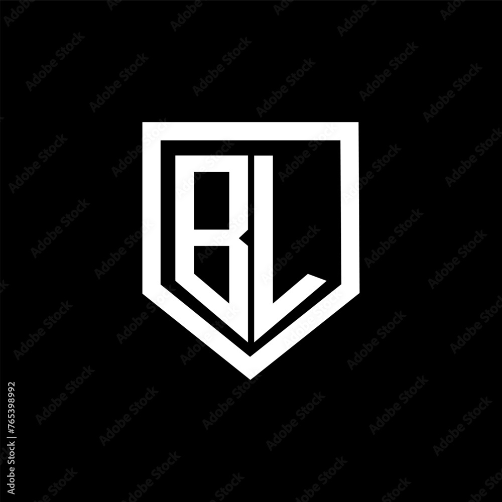 BL letter logo design with black background in illustrator. Vector logo ...
