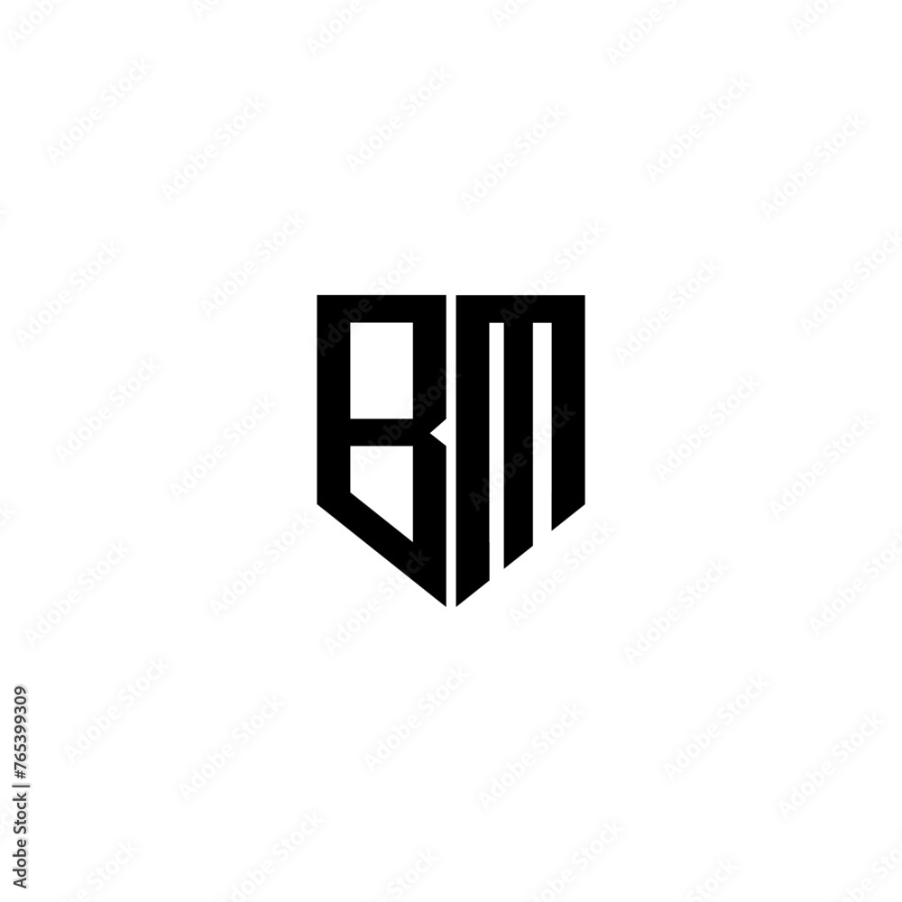 BM letter logo design with white background in illustrator. Vector logo ...