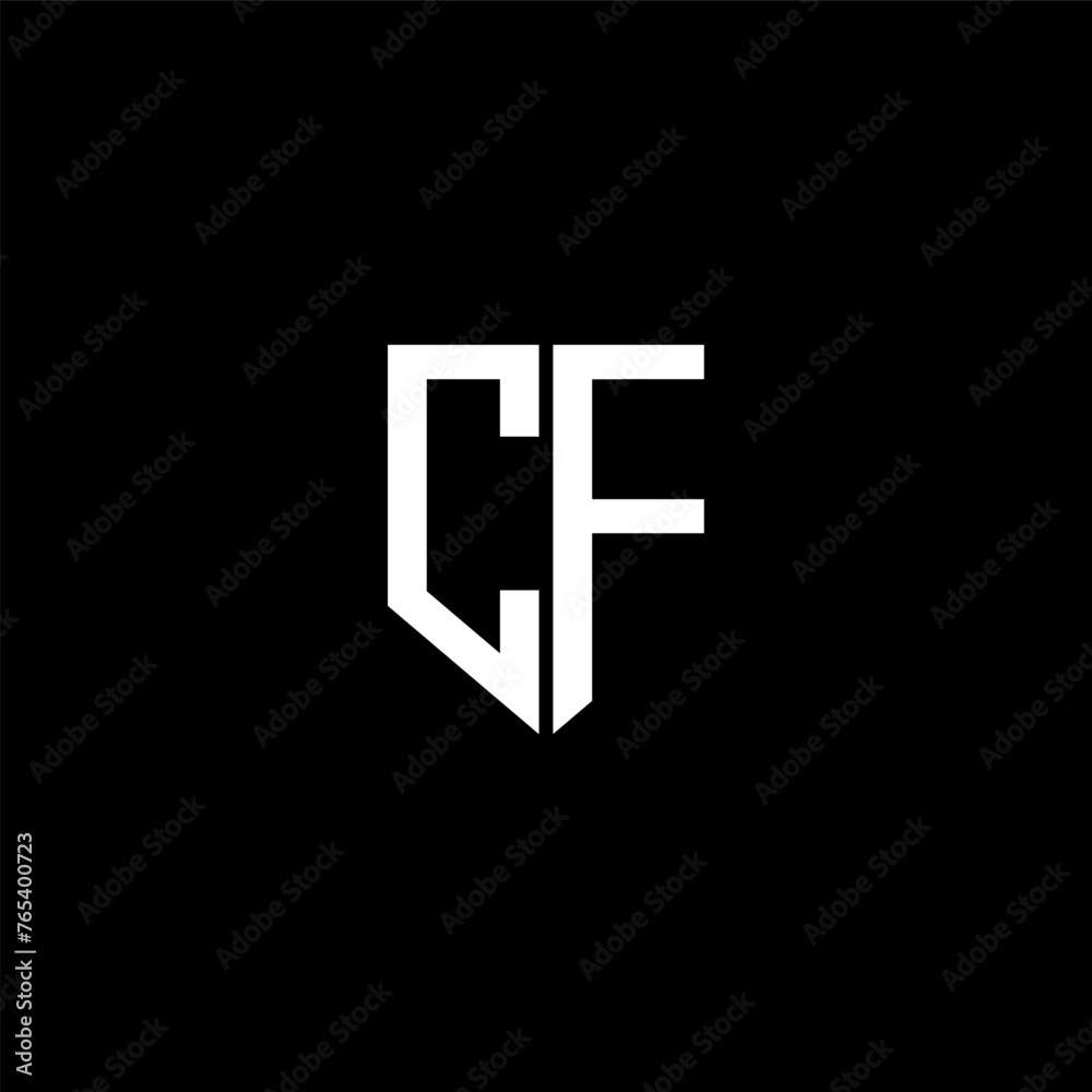 CF letter logo design with black background in illustrator. Vector logo ...