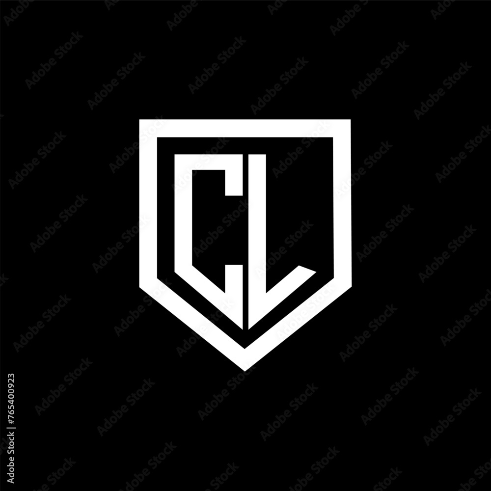 CL letter logo design with black background in illustrator. Vector logo ...