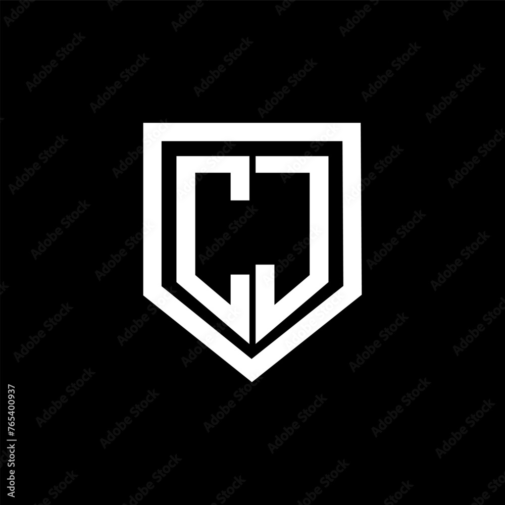 CJ letter logo design with black background in illustrator. Vector logo ...