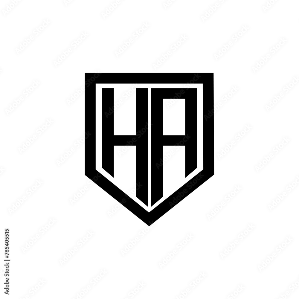 HA letter logo design with white background in illustrator. Vector logo ...