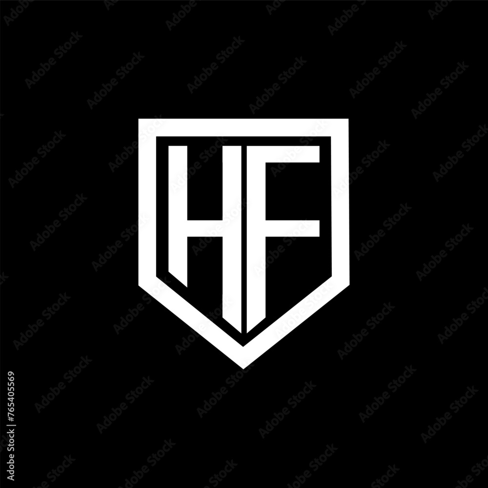 HF letter logo design with black background in illustrator. Vector logo ...