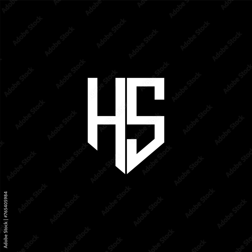 HS letter logo design with black background in illustrator. Vector logo ...