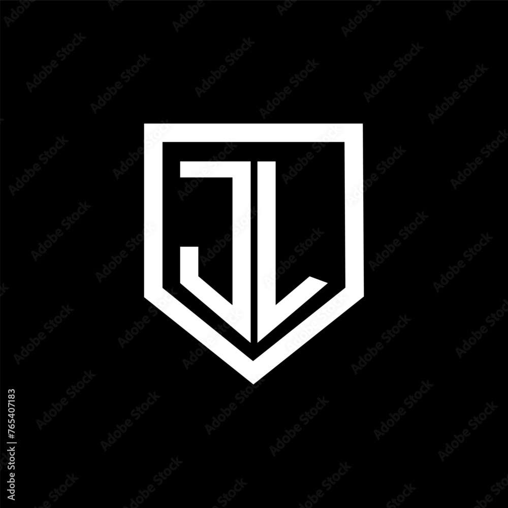 JL letter logo design with black background in illustrator. Vector logo ...