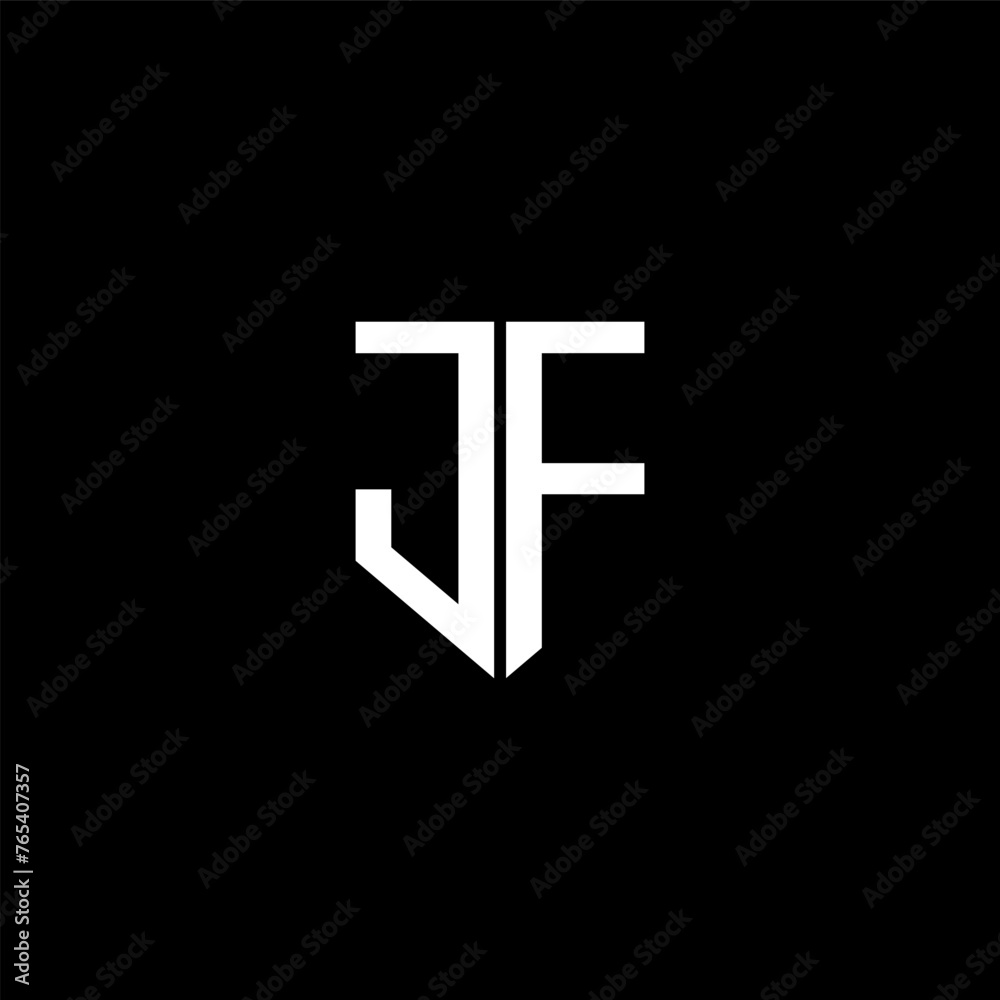 JF letter logo design with black background in illustrator. Vector logo ...