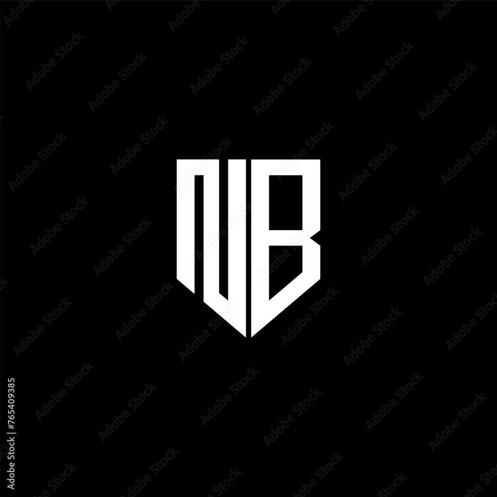 NB letter logo design with black background in illustrator. Vector logo ...