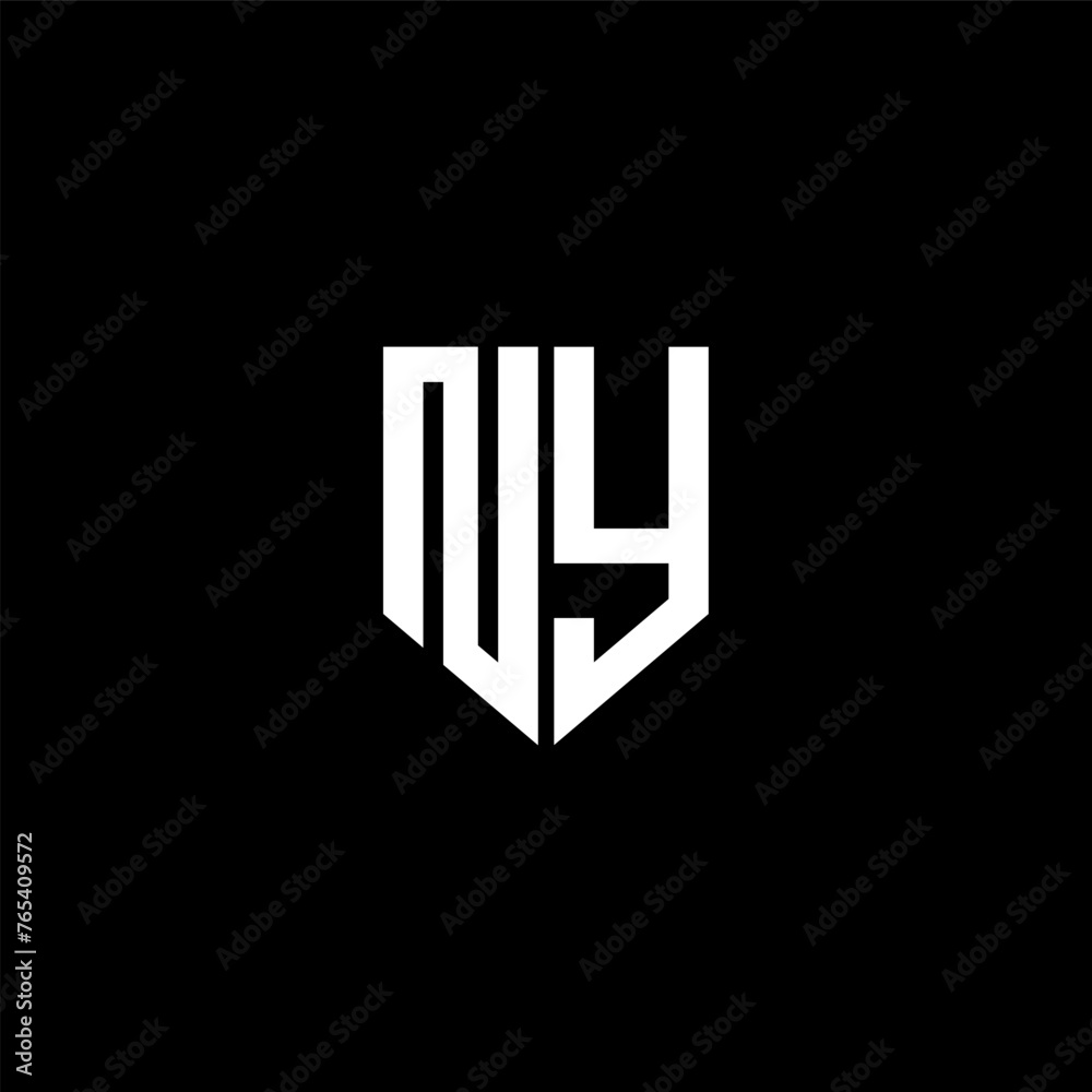 NY letter logo design with black background in illustrator. Vector logo ...