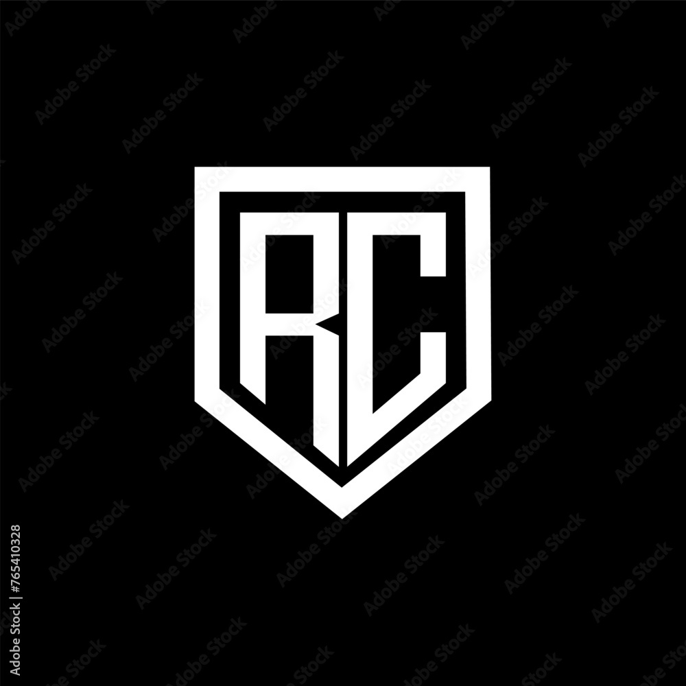 RC letter logo design with black background in illustrator. Vector logo ...