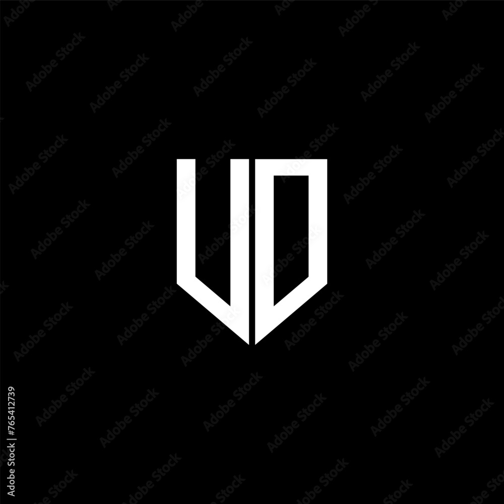 UD letter logo design with black background in illustrator. Vector logo ...