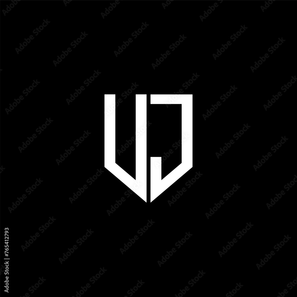 UJ letter logo design with black background in illustrator. Vector logo ...