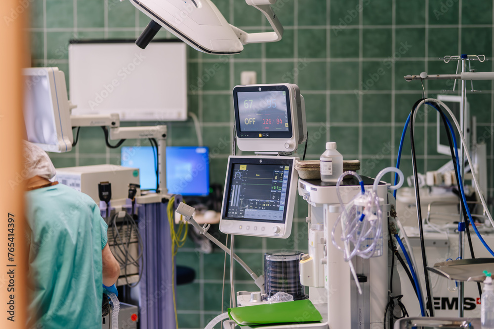 Valmiera, Latvia - March 20, 2024 - Operating room with advanced ...