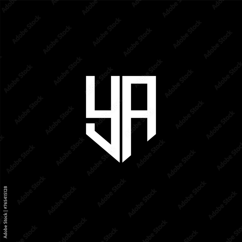 YA letter logo design with black background in illustrator, cube logo ...
