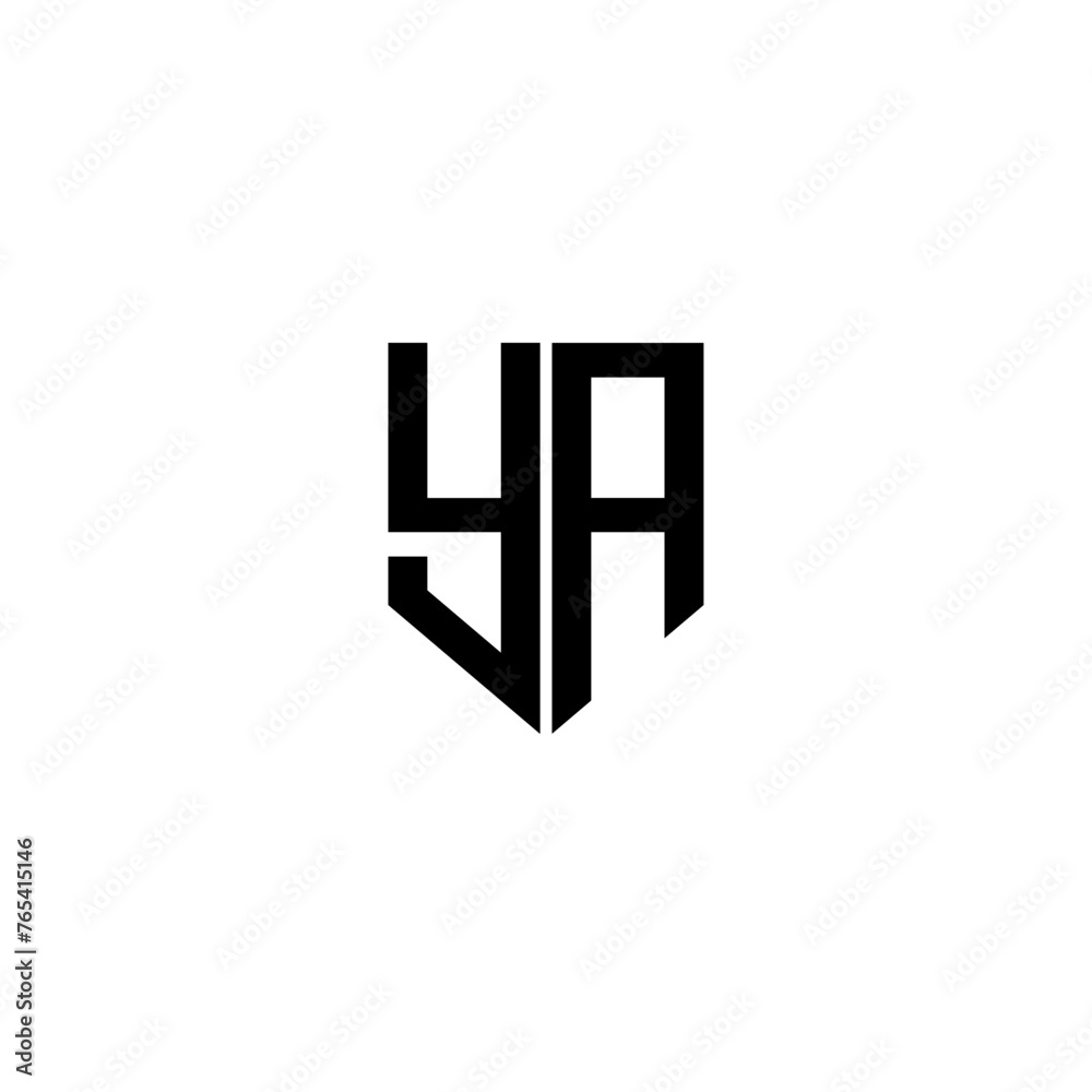 YA letter logo design with white background in illustrator, cube logo ...