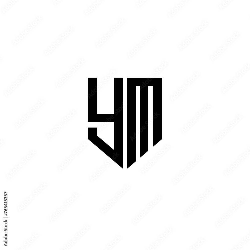YM letter logo design with white background in illustrator, cube logo ...