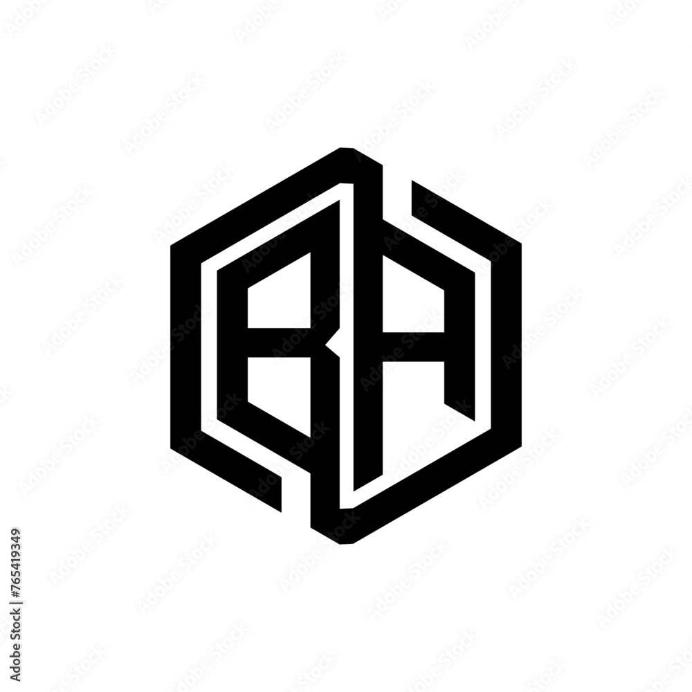 BA letter logo design in illustration. Vector logo, calligraphy designs ...