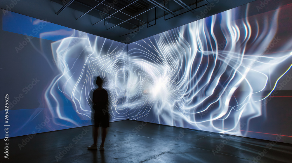 Futuristic space for art magazine covers, website design. Visual ...