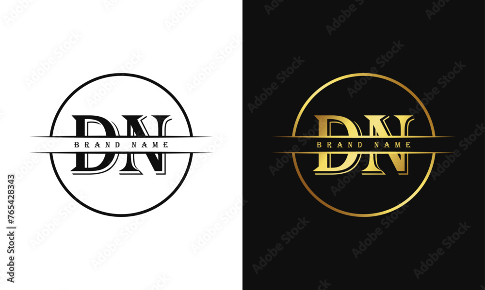 DN letters creative, minimal monogram logo vector template. ND Letter ...