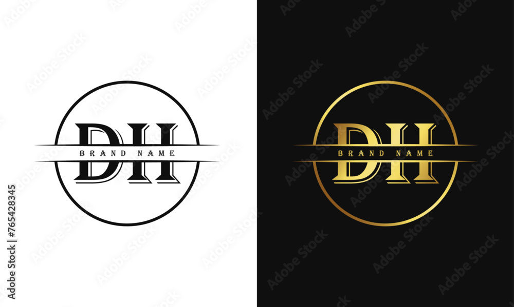 DH letters creative, minimal monogram logo vector template. HD Letter ...