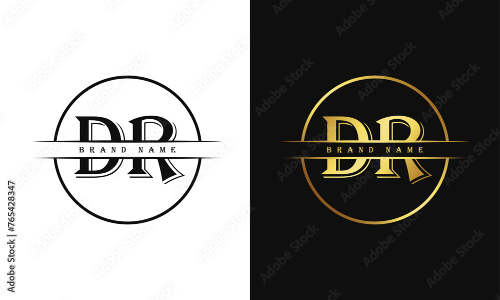 DR letters creative, minimal monogram logo vector template. RD Letter ...