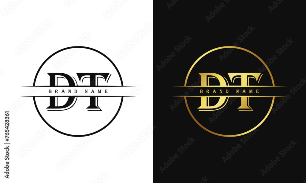 DT letters creative, minimal monogram logo vector template. TD Letter ...