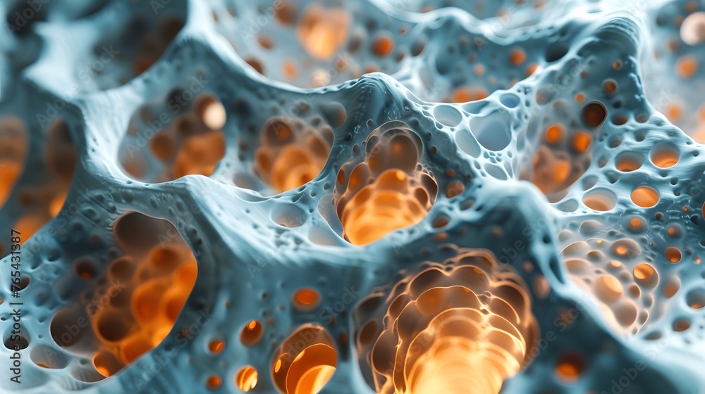 Beneath optimal health conditions, a 3D render visualization ...