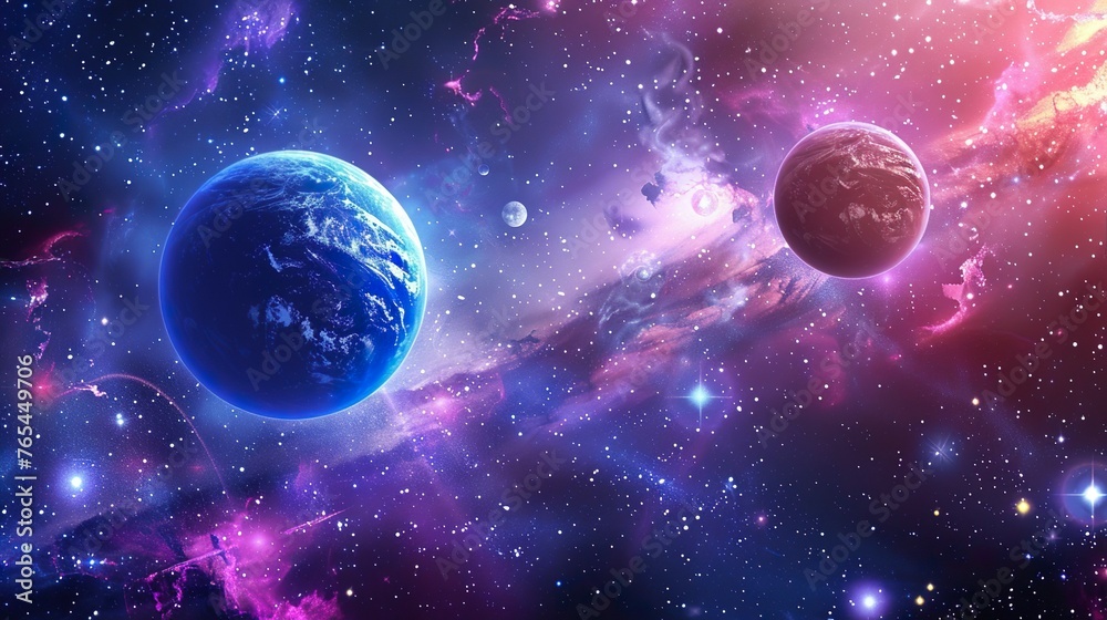 A retro space background with futuristic retro-futuristic elements and ...