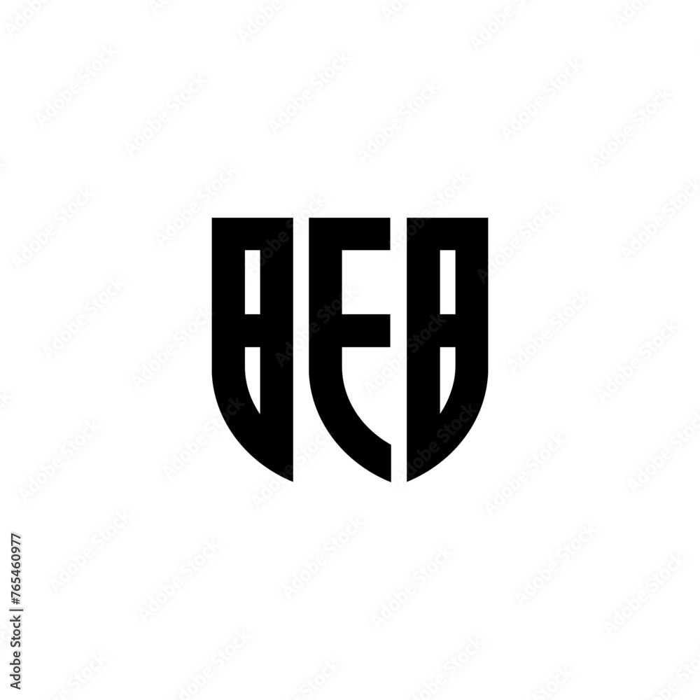 BFB letter logo design with white background in illustrator, cube logo ...