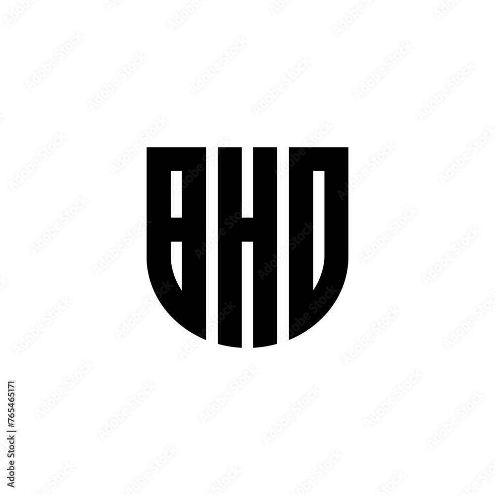 BHD letter logo design with white background in illustrator, cube logo ...