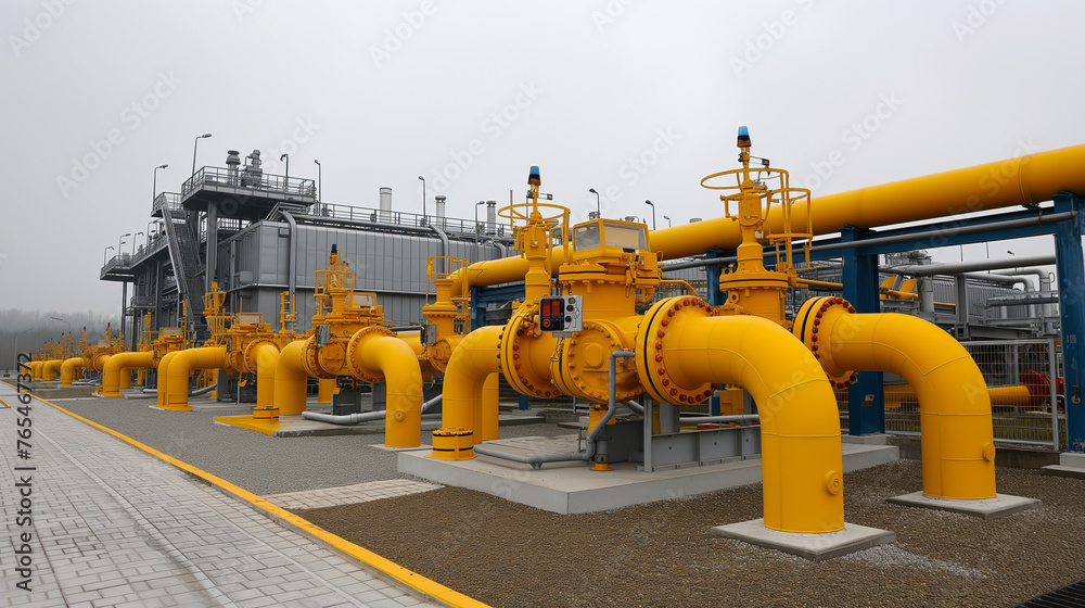 Industrial Gas Processing Facility. An operational gas processing ...